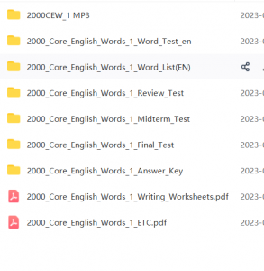 2000 Core English Words 2000词 1-4级别-我的小孩的成长分享