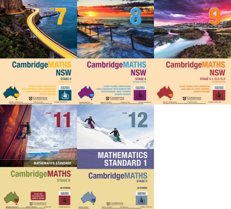 Cambridge Maths Stage 4 NSW Year 7,8,9,11,12 共5册-我的小孩的成长分享