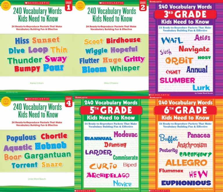 Scholastic 240 Vocabulary Words Kids Need to Know G1-G6 共6册-我的小孩的成长分享